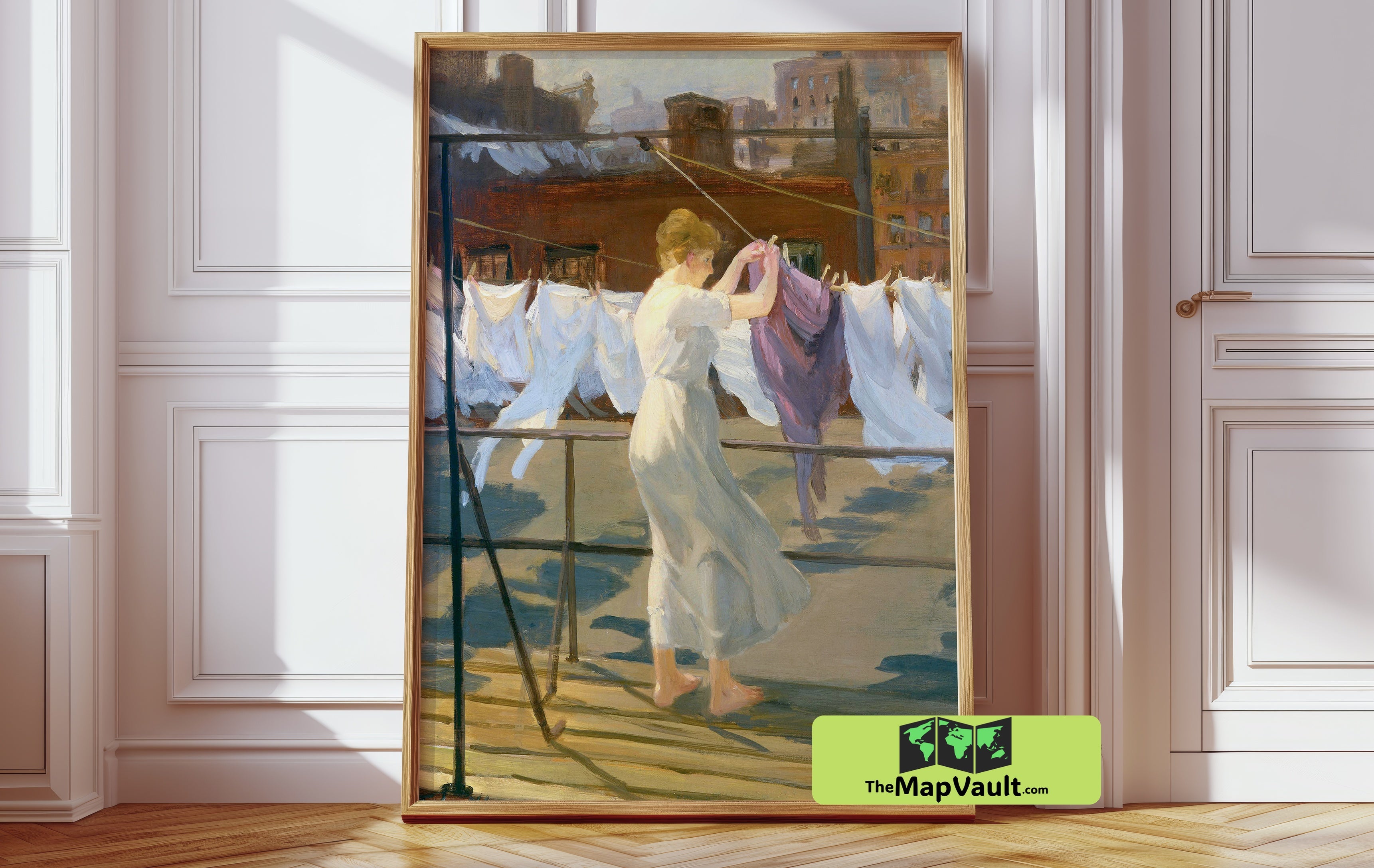 1915 Farmhouse Laundry Scene – Authentic Country Oil Reproduction by A ...