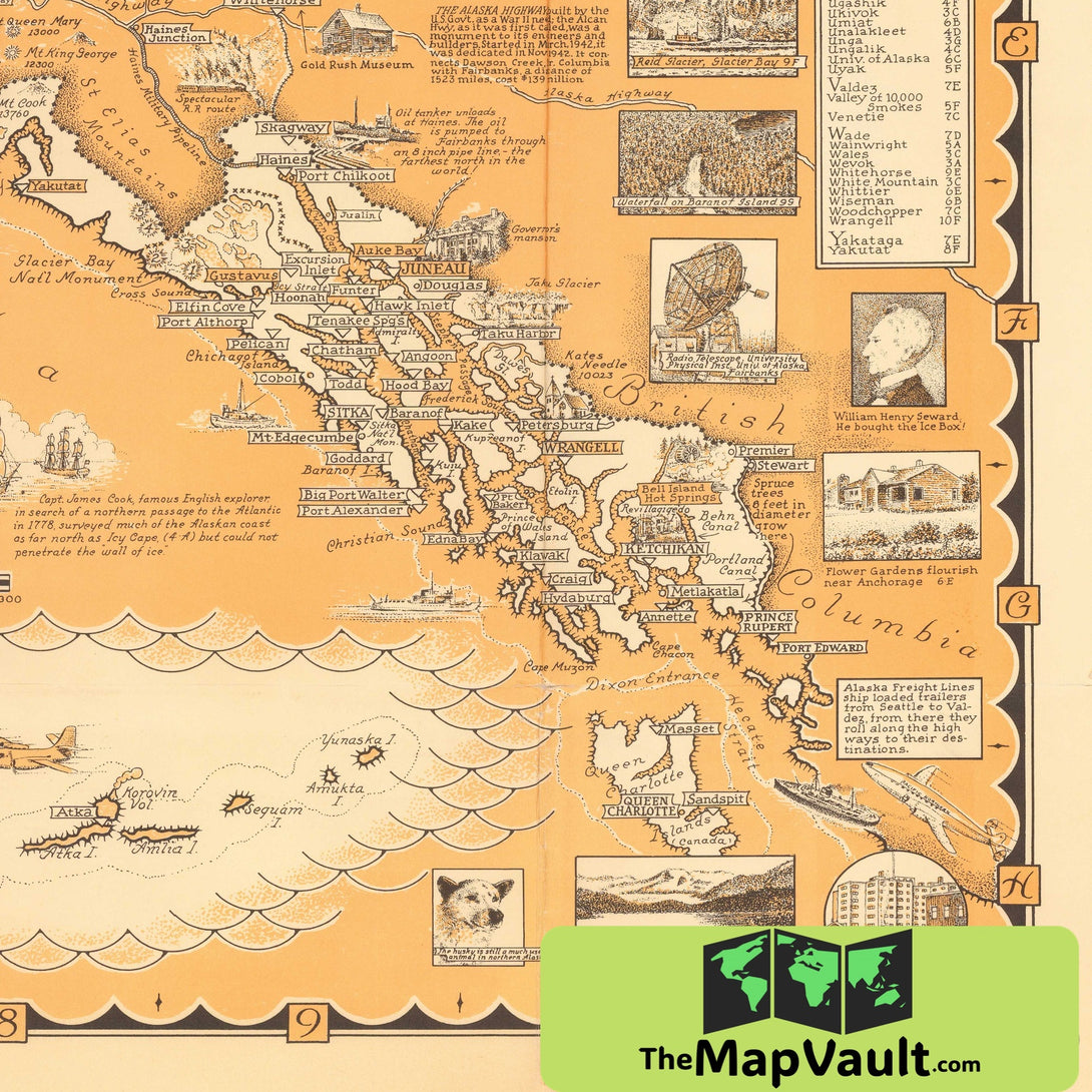 Alaska Illustrated Map - Historic Alaska Cartography, Pictorial Explor ...
