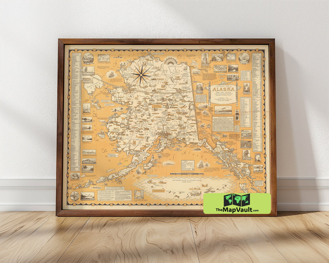 Alaska Illustrated Map - Historic Alaska Cartography, Pictorial Explor ...