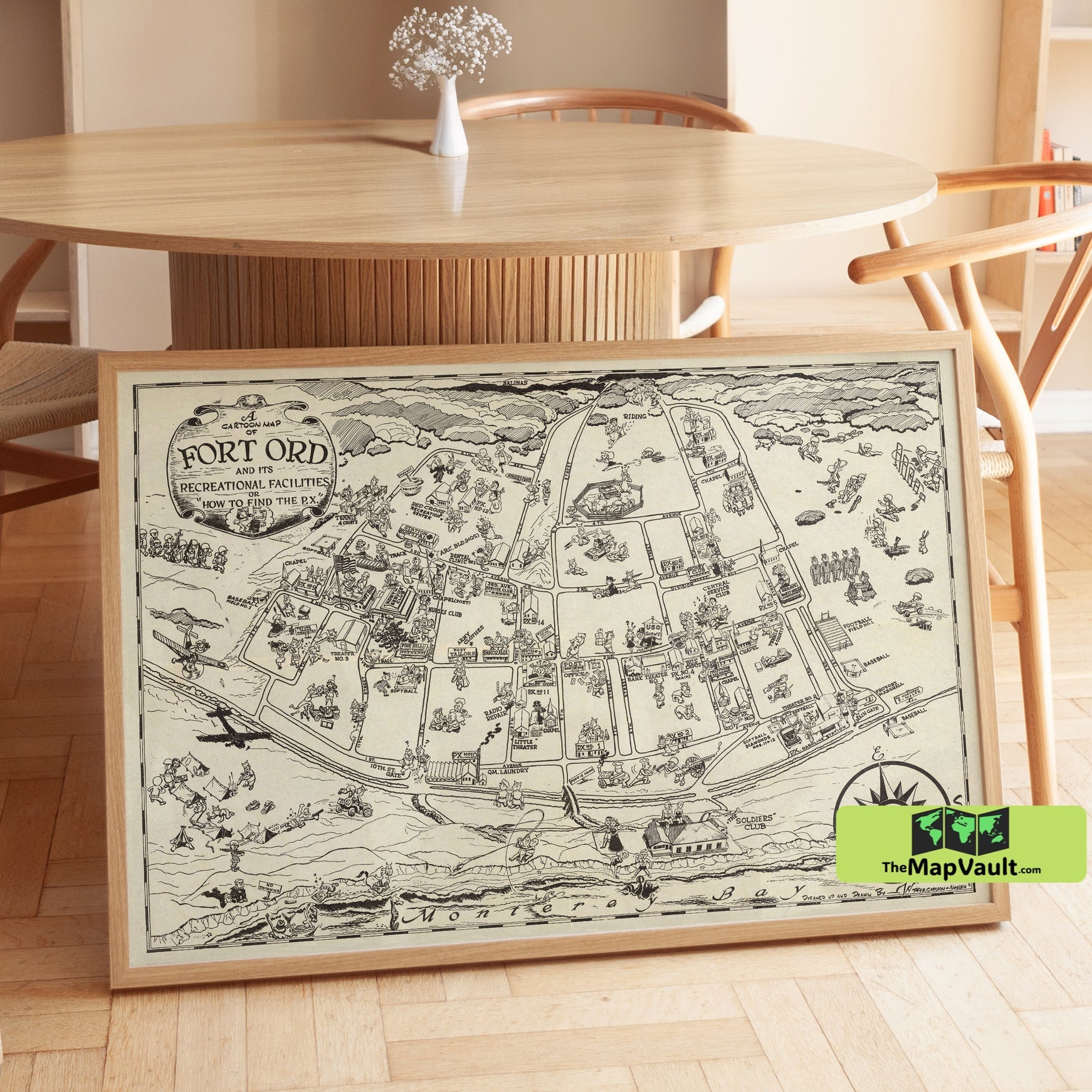Fort Ord Military Base Map - Vintage Army Camp Poster, Historic Fort O ...