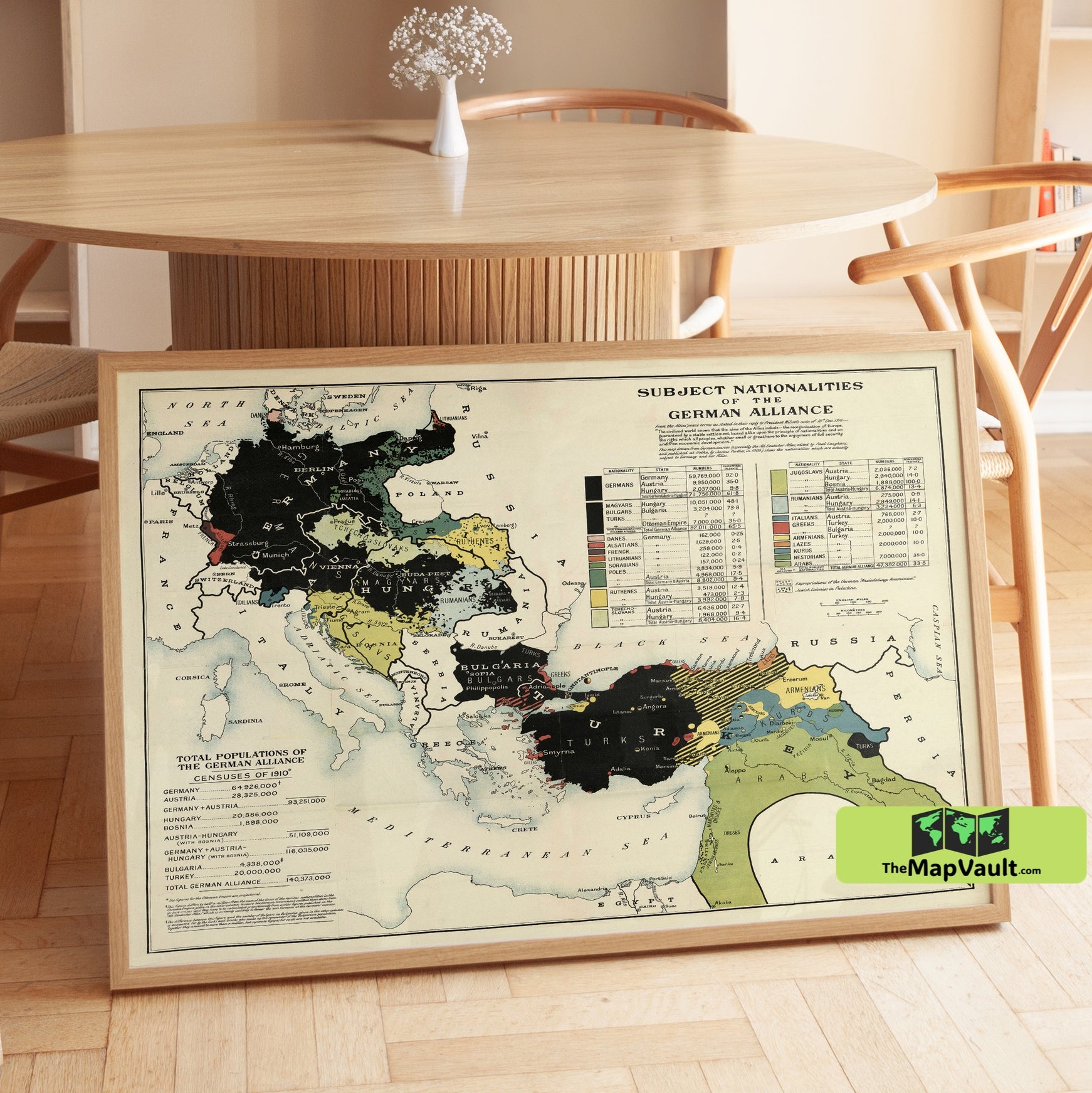 German Alliance Map - World War I Historical Military Map of Europe’s ...