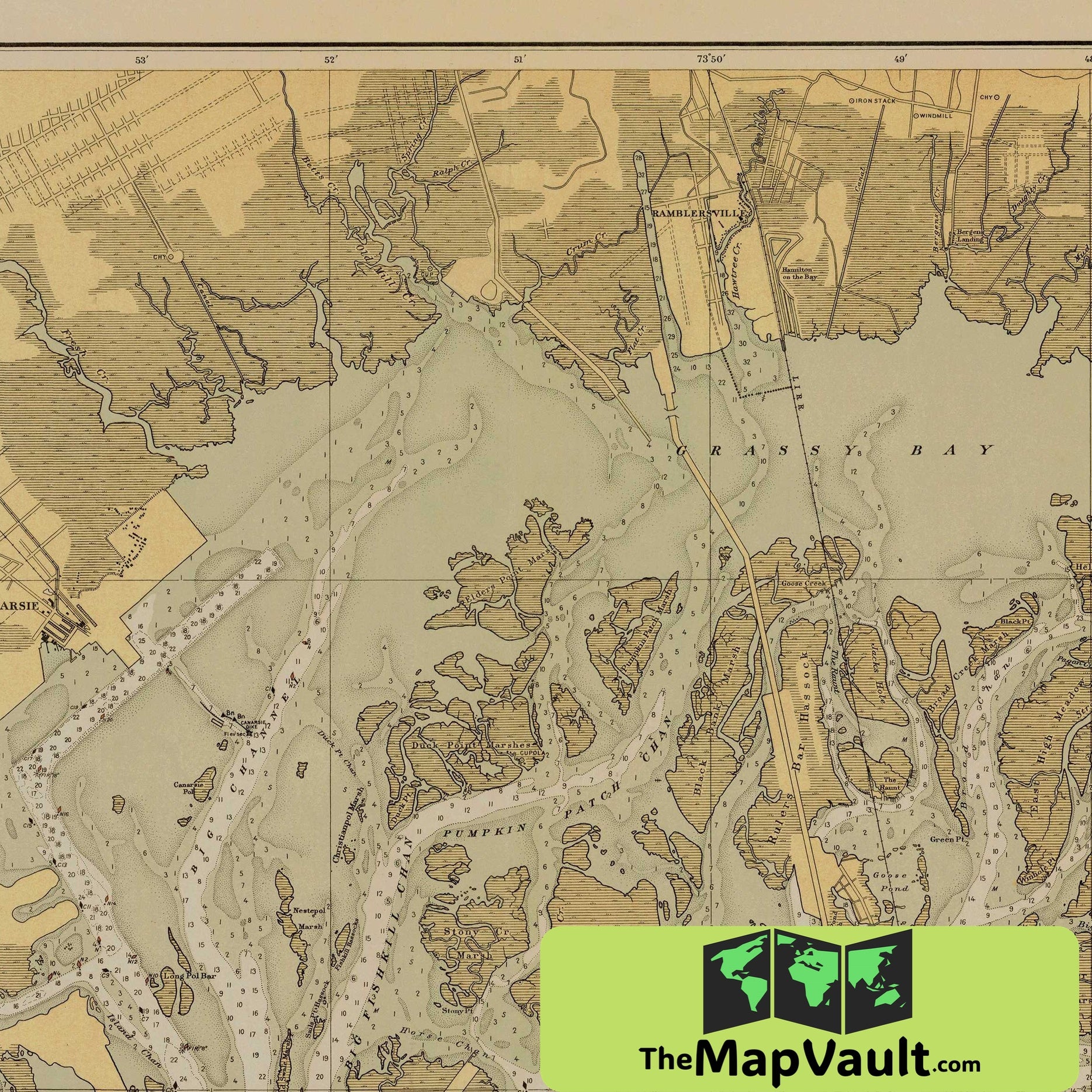 Jamaica Bay & Rockaway Inlet - 1926 Nautical Chart Print – TheMapVault