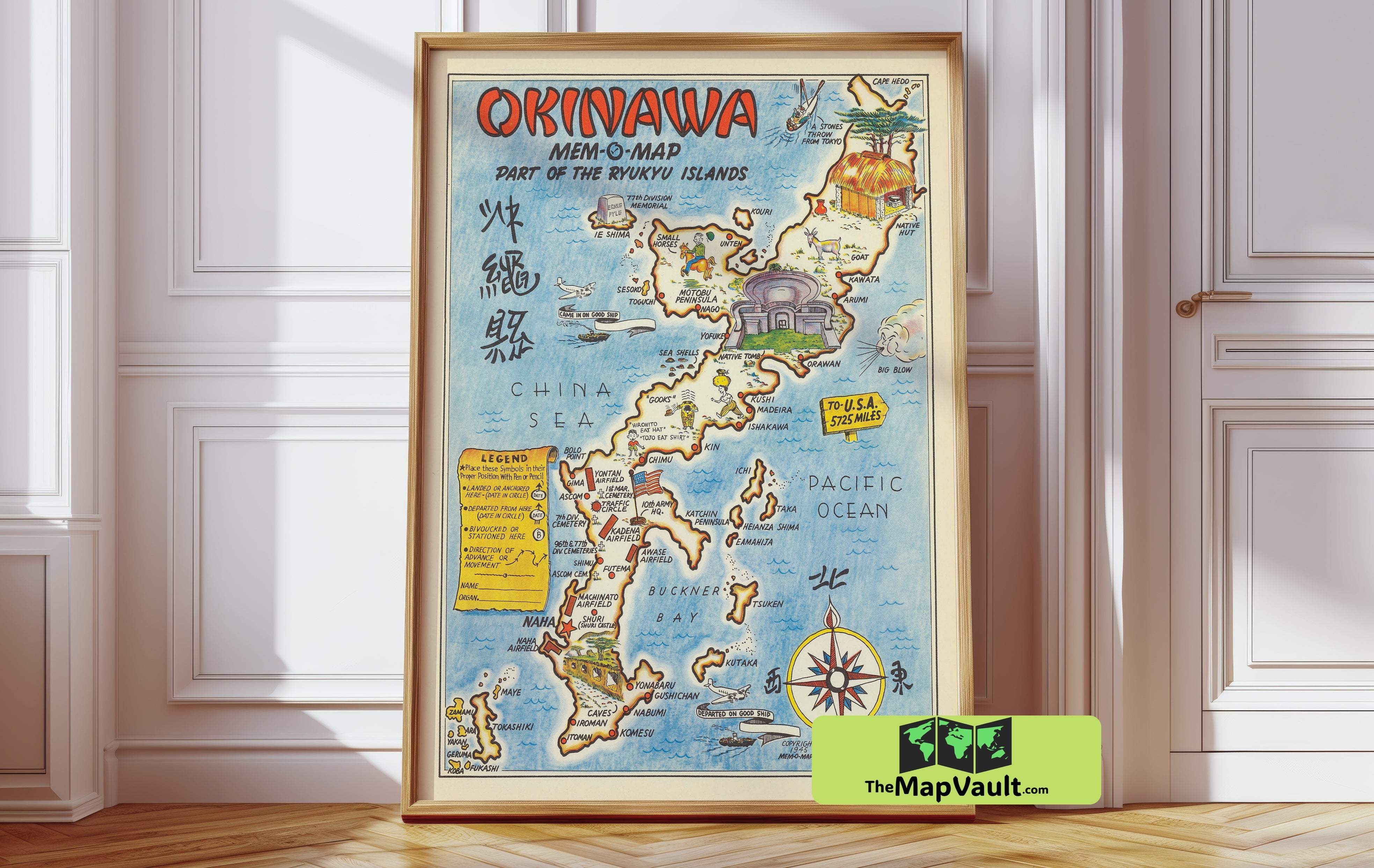 Okinawa 1945 Print – A Historic Ryukyu Islands Map for Japanese Mariti ...