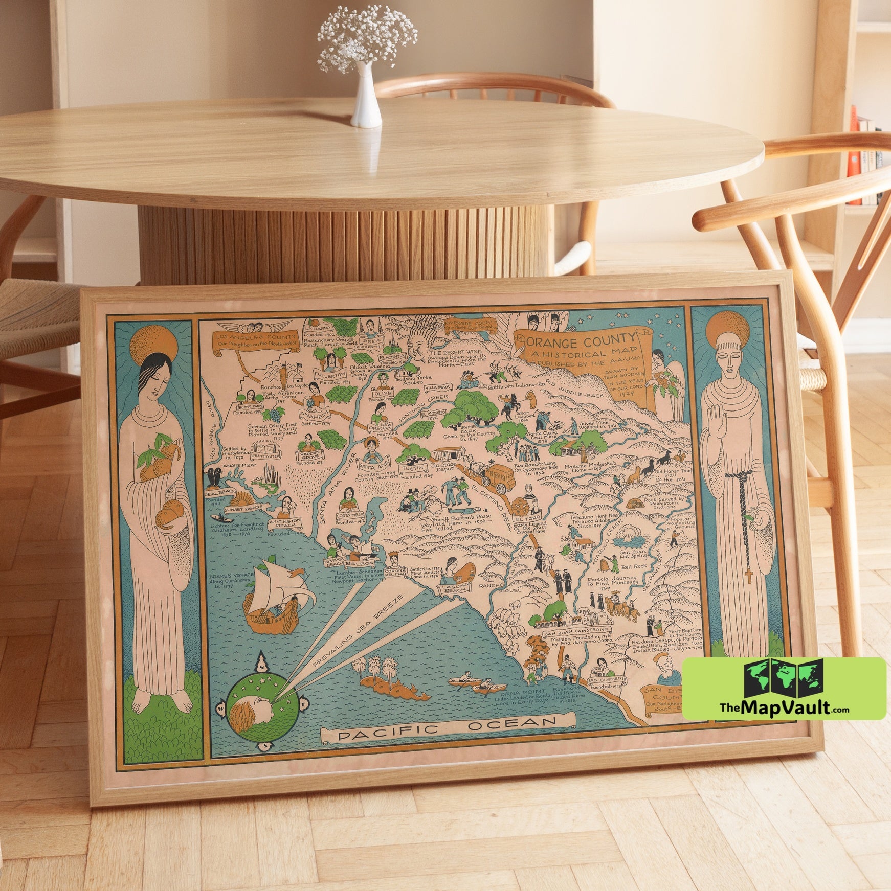 Orange County Historical Map Print – Vintage California Pictorial Map ...