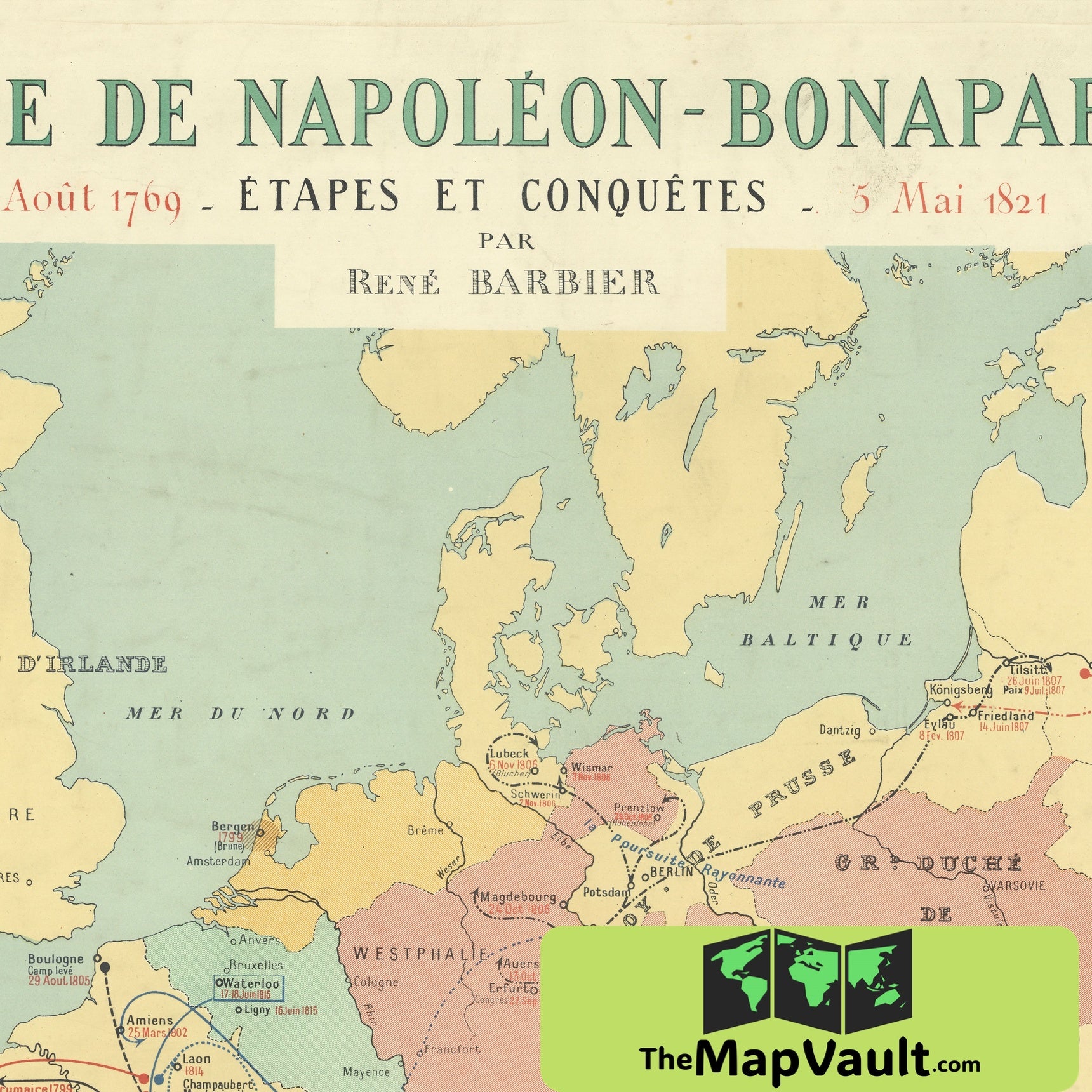 Napoleon Bonaparte Historical Map | TheMapVault